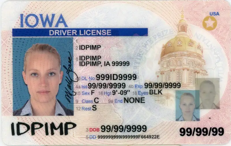 Iowa Fake ID - Hawkeye State Replica
